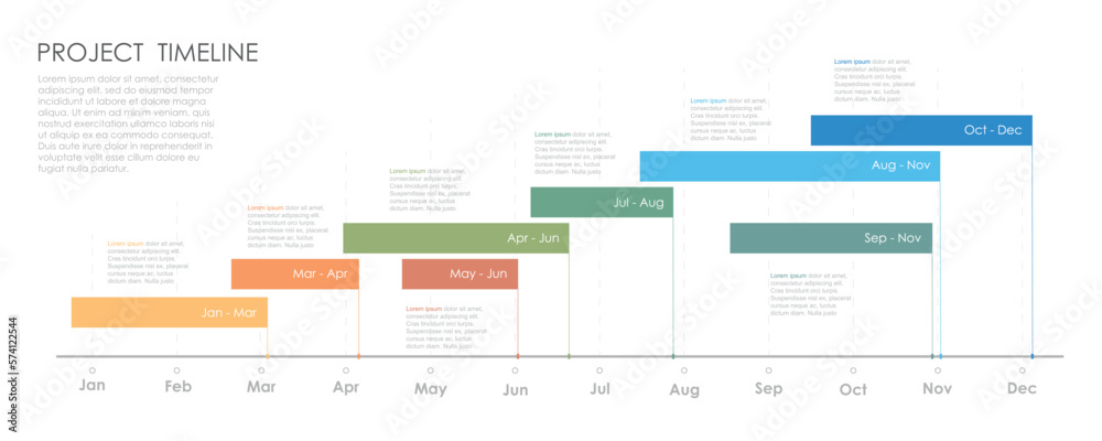 project timeline Infographic template for business. schedule 12 Months ...