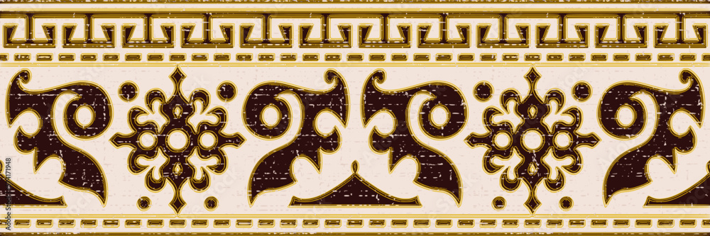 Seamless border, banner. Ethnic background on the theme of Turkic art ...