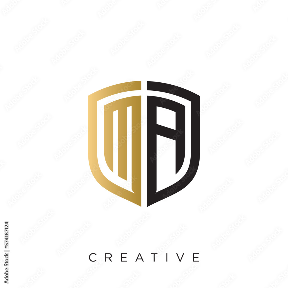 ma shield logo design vector icon Stock Vector | Adobe Stock