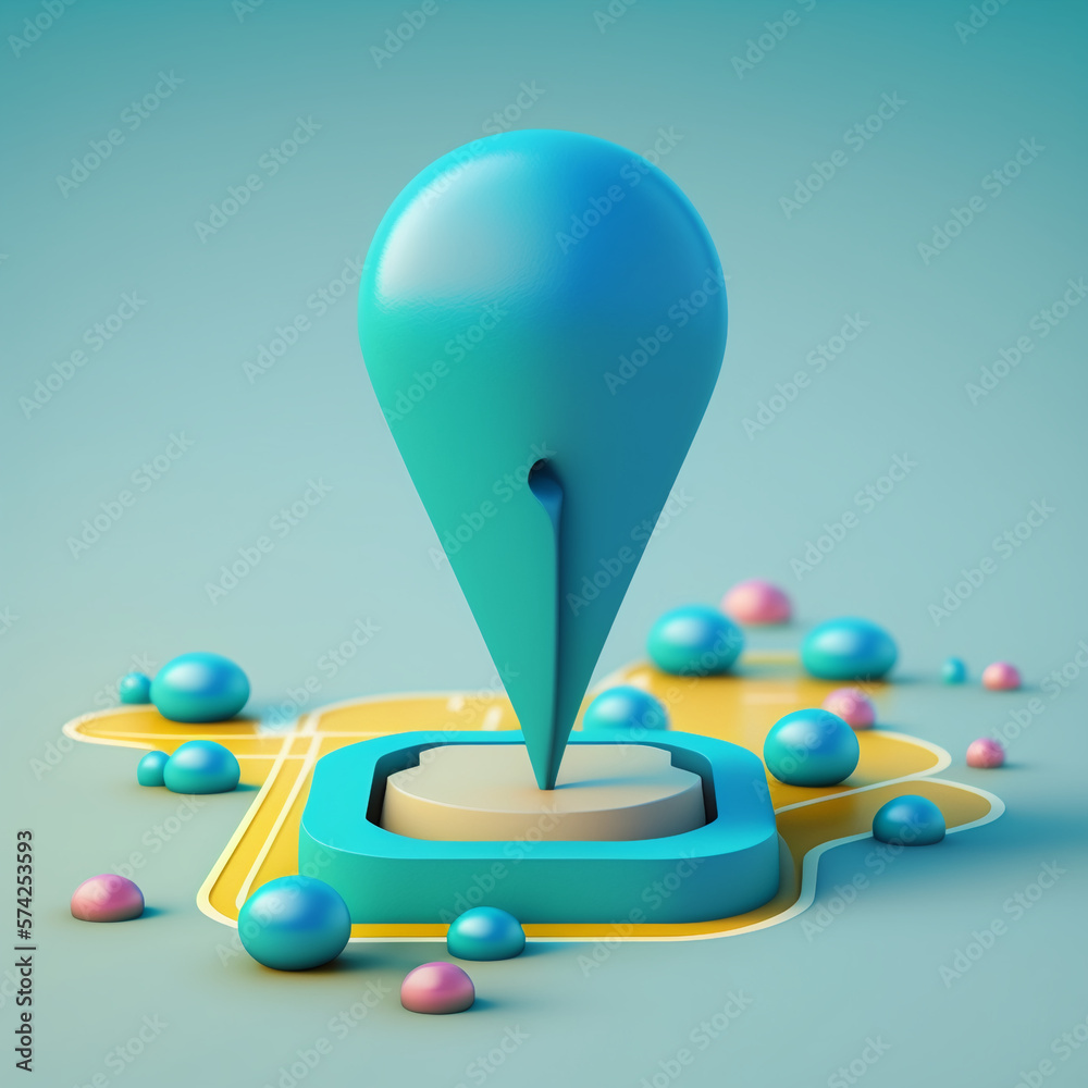 location pin mark map navigation on search icon 3d background with gps global position system ...