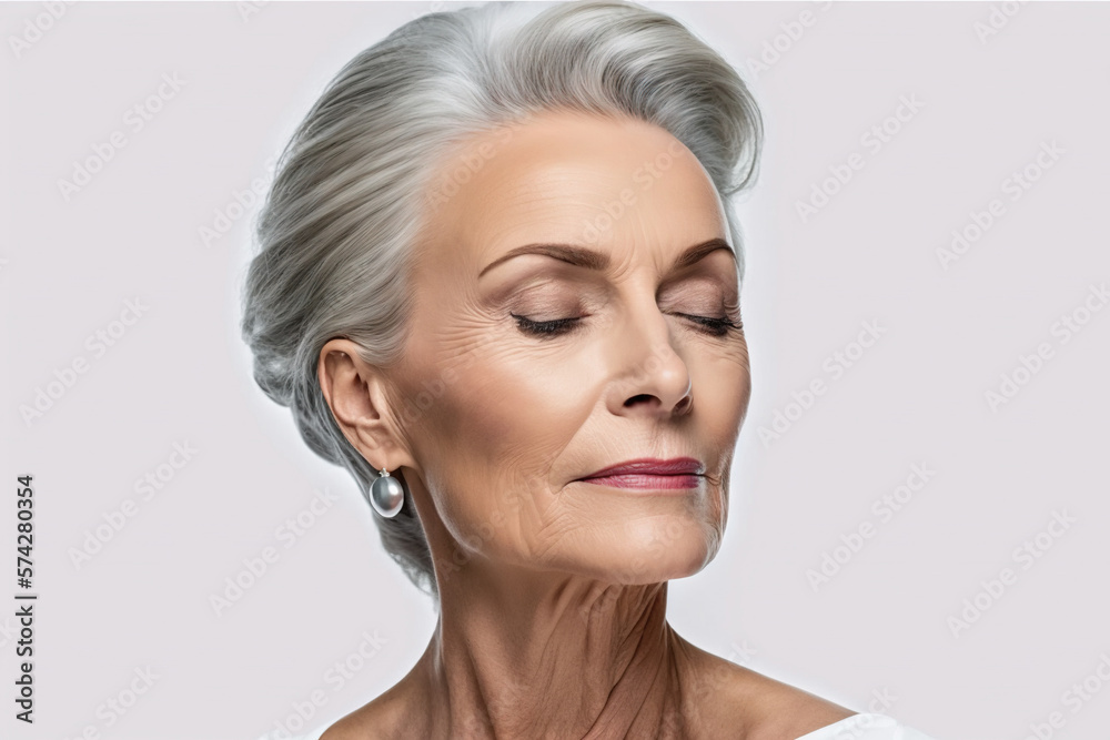 Beautiful gorgeous 50s mid aged mature woman isolated on white. Mature ...