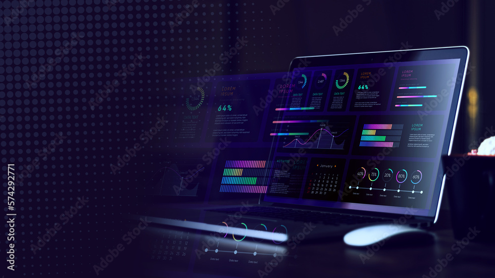 digital data visualize business progress updates daily progress data ...