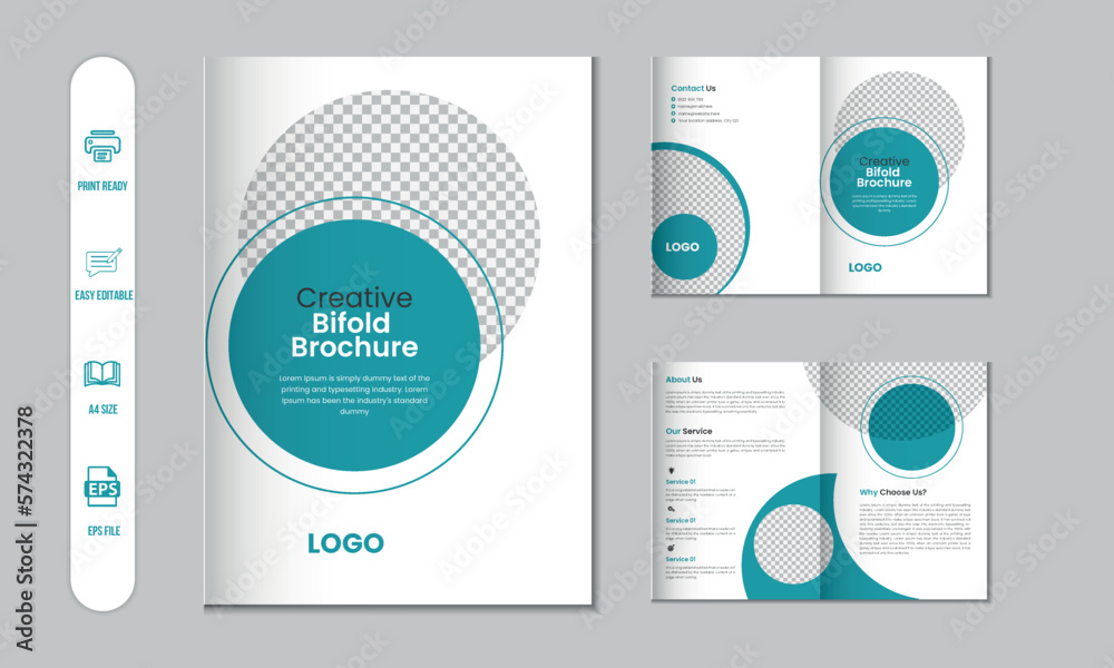 Bifold brochure, company profile, flyer, magazine, annual report ...