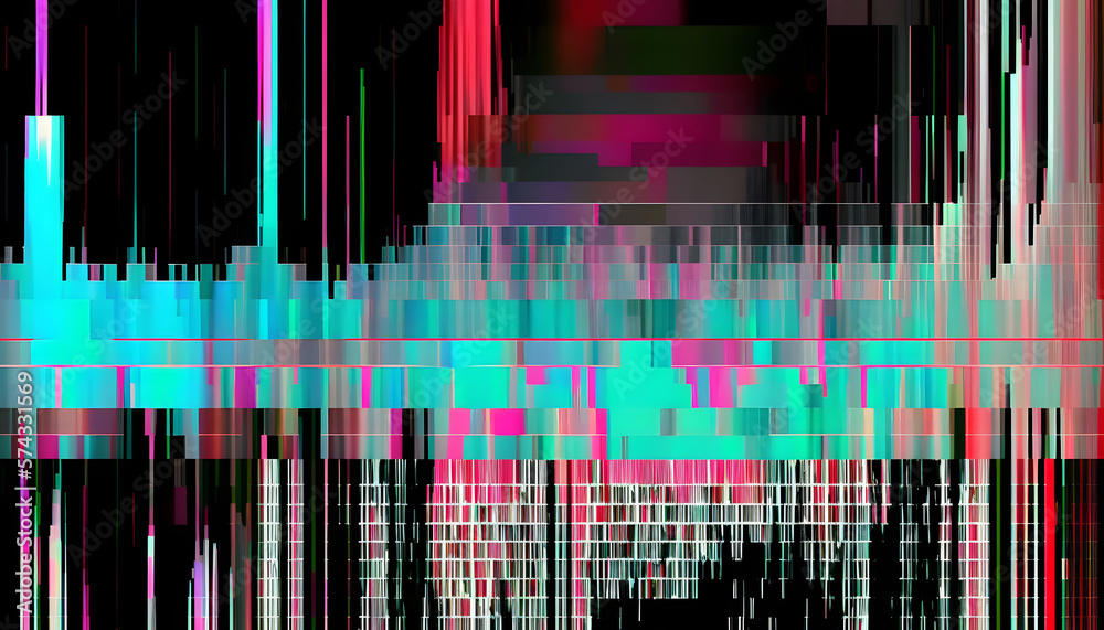 Test Screen Glitch Texture, Abstract illustration of distorted tv test ...