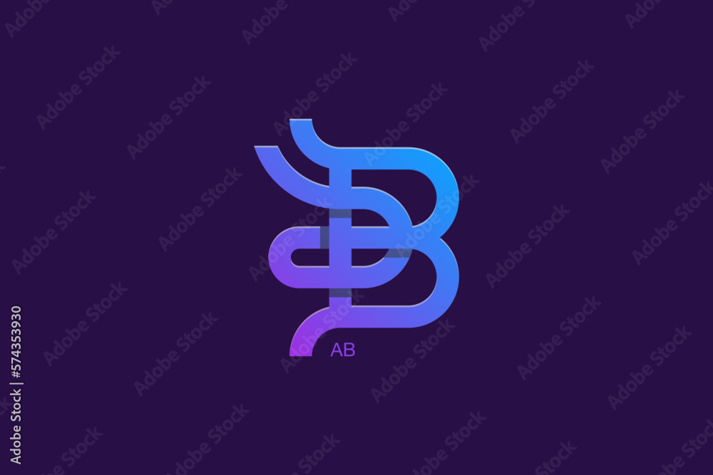 Letter A and B Monogram Logo Design Vector Stock Vector | Adobe Stock