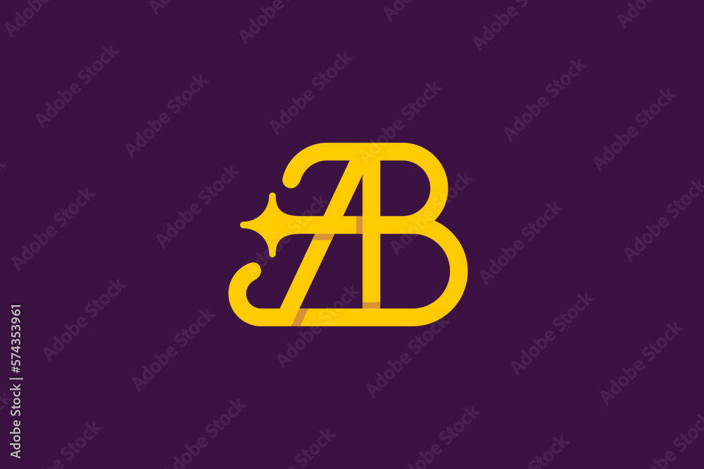 Letter A and B Monogram Logo Design Vector Stock Vector | Adobe Stock