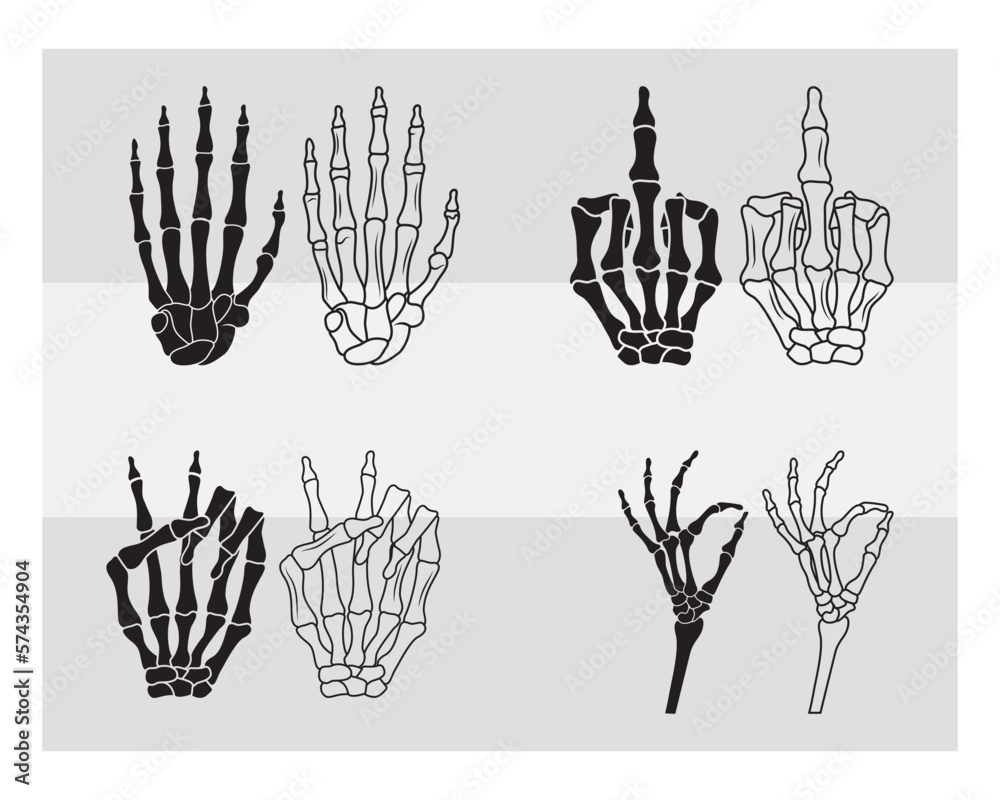 Skeleton Hands SVG, Skeleton Hands, Middle Finger, Rack Hand, Grabbing ...
