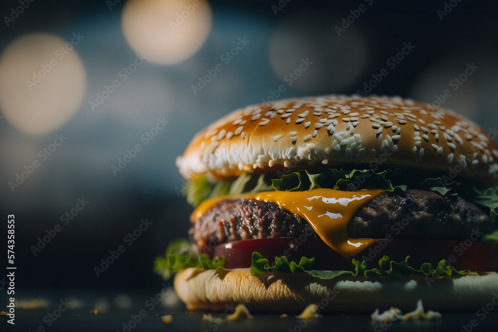 Cheeseburger AI Generative Illustration. Hamburger. Moldy Whopper ...