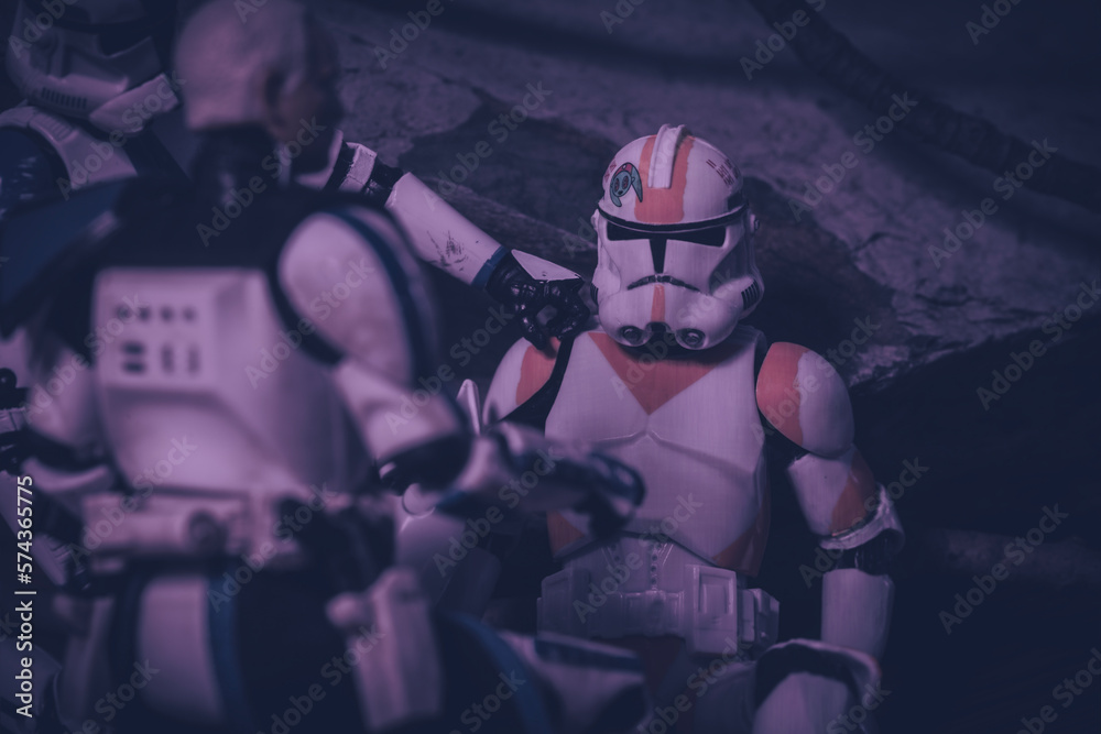 NEW YORK USA, FEB 22 2023, scene from Star Wars The Clone Wars Umbara ...