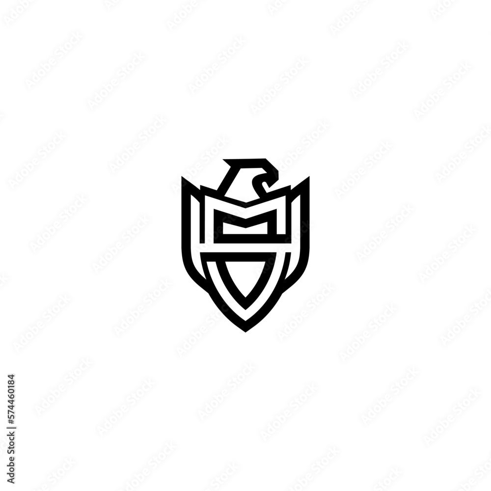 Eagle crest logo icon template design. Concept gold bird insignia ...