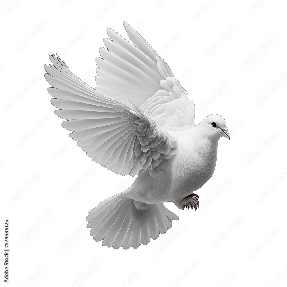 White dove isolated on transparent background. White pigeon transparent ...