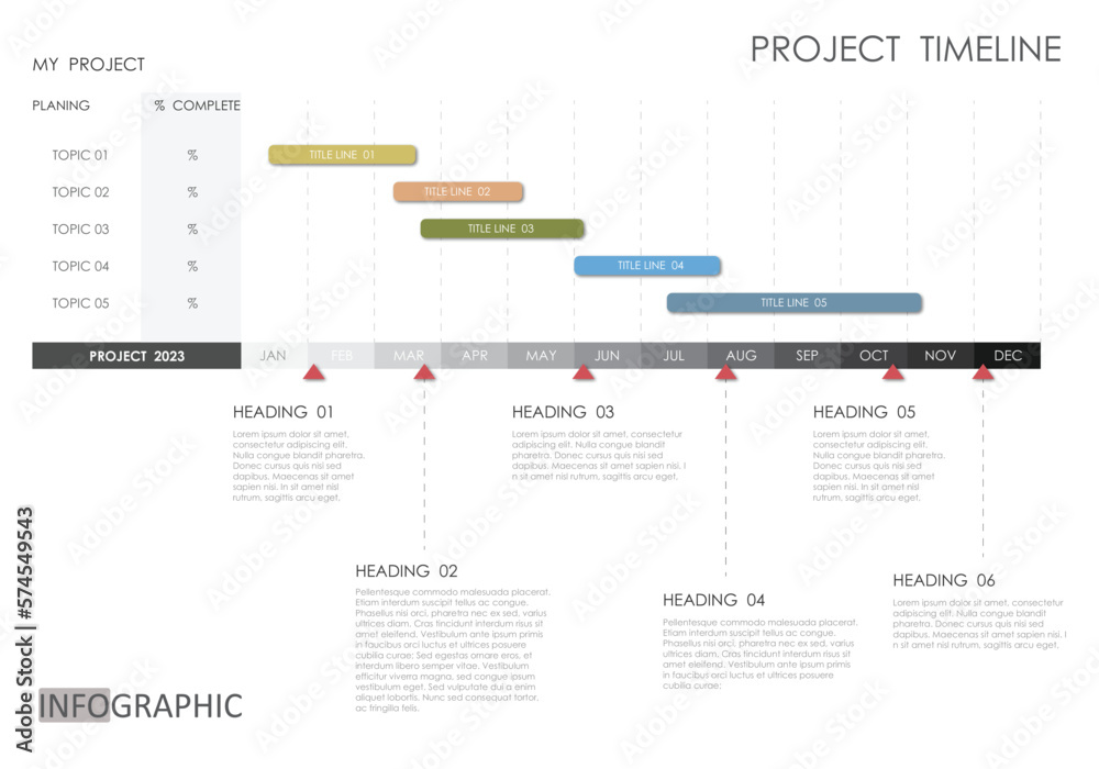 timeline project diagram Infographic template for business. 12 Months ...