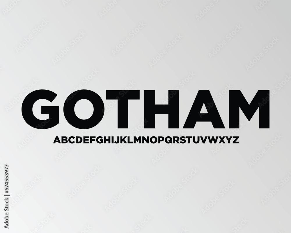 Vector de Stock Gotham font for logo and headline. Isolated vector ...