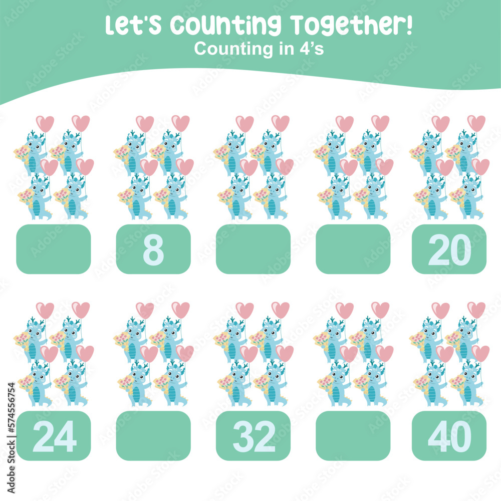 Counting by four's the cute and kawaii baby dragon holding a bouquet of ...