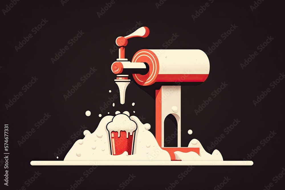 Stock-Illustration „Promo Poster Featuring a Draft Beer Tap and Some ...
