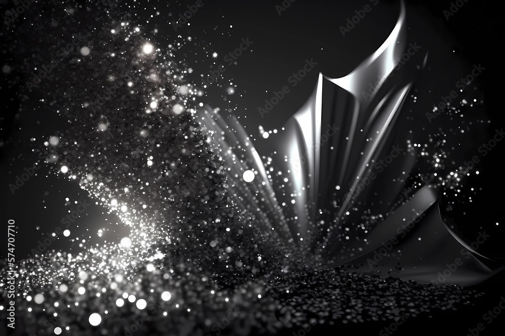 Black and white silver or metal particles background. Glitter shimmer ...