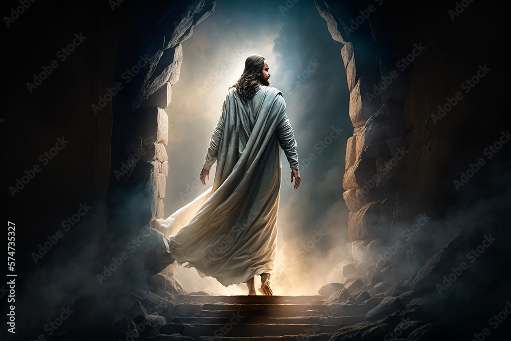 easter, crucifixion of jesus christ. AI generativ. Stock Illustration ...