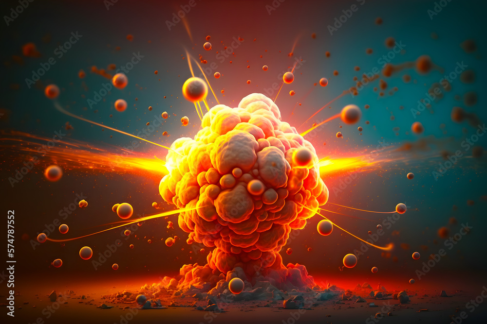 Ilustración de Stock Collision of nuclei of elementary particles, image ...