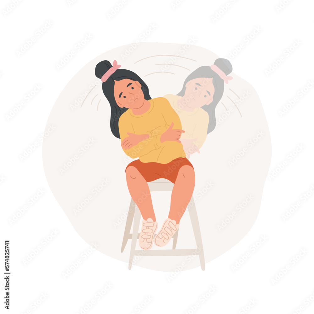 Body rocking isolated cartoon vector illustration. Child rhythmic self ...