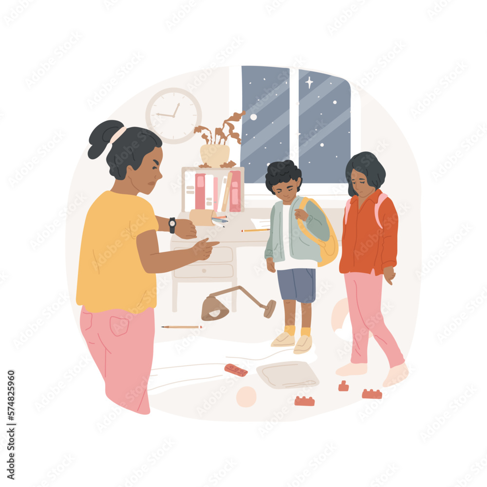 Disorganization isolated cartoon vector illustration. Angry mom ...