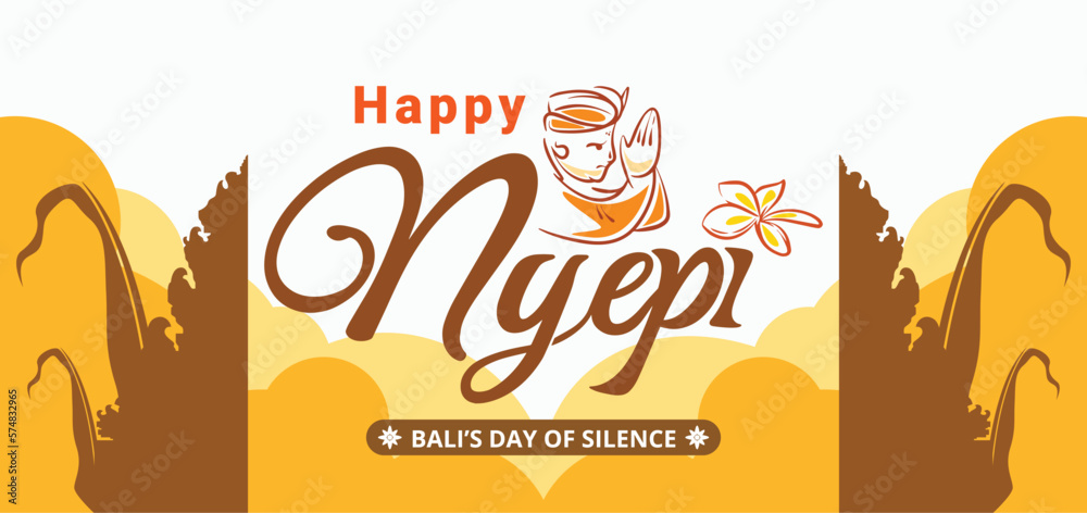 banner design to commemorate Nyepi day in Bali Stock Vector | Adobe Stock