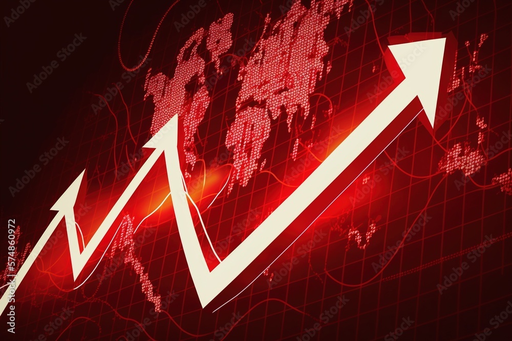 Upward Trend in Profit: Visualizing Business Growth with 3D Red Graph ...