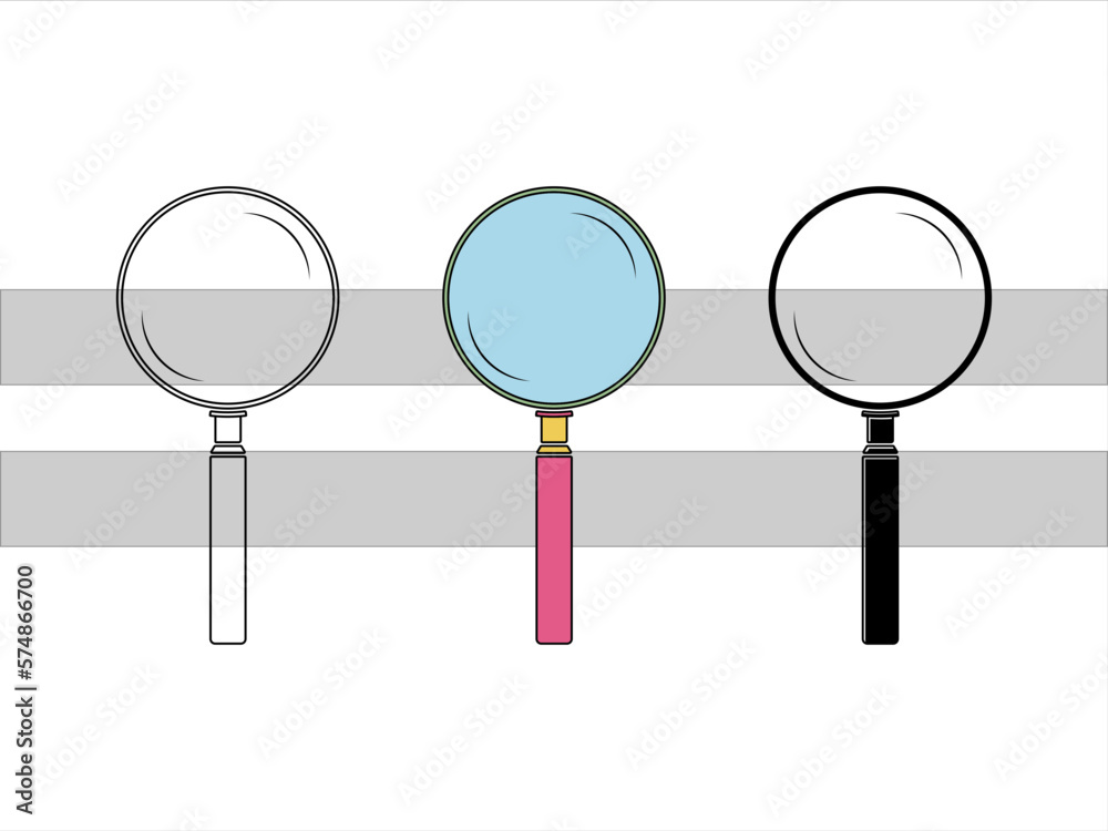 Vector de Stock Magnifying Glass Clipart SVG Cut File | Magnifying ...