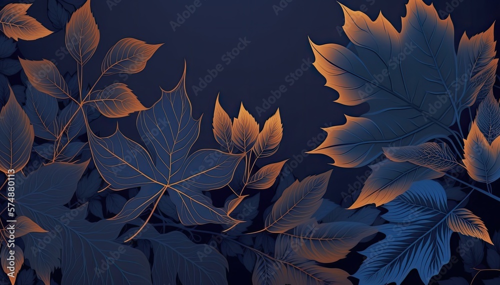Beautiful Designer Seasonal Background with Navy blue Color Hue Autumn ...