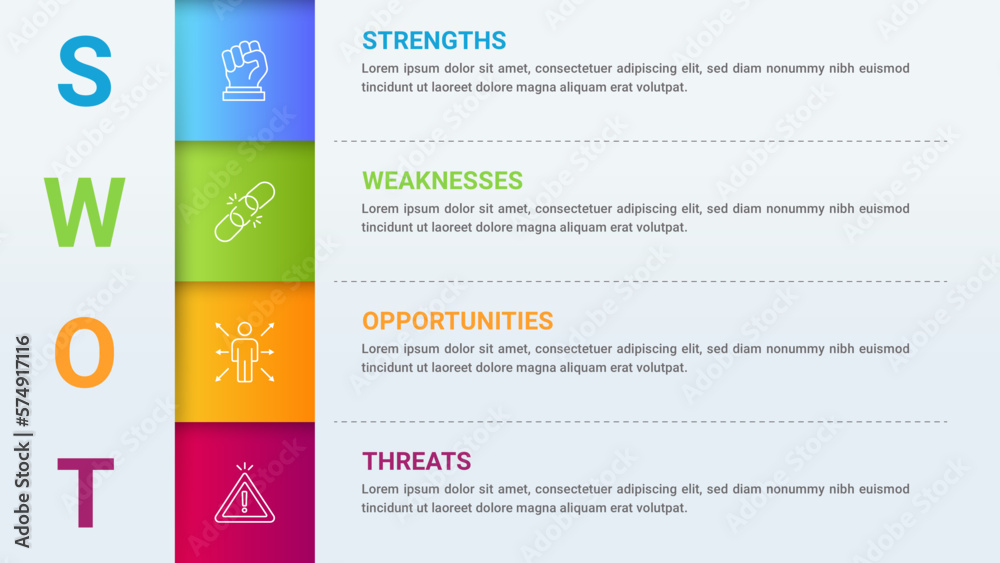 SWOT Analysis Infographics Diagram in Circle and Road with Arrow ...