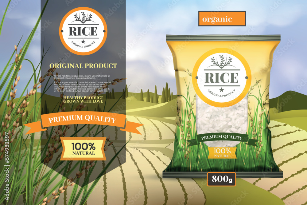 3d rice paddy, healthy indonesia organic farm product, premium raw ...
