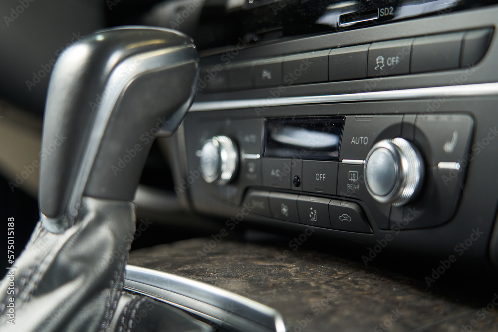 car climate control unit. buttons for air recirculation, turning off ...