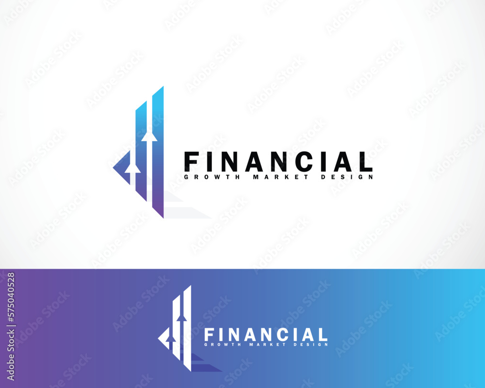 financial logo creative growth market business arrow sign symbol Stock ...
