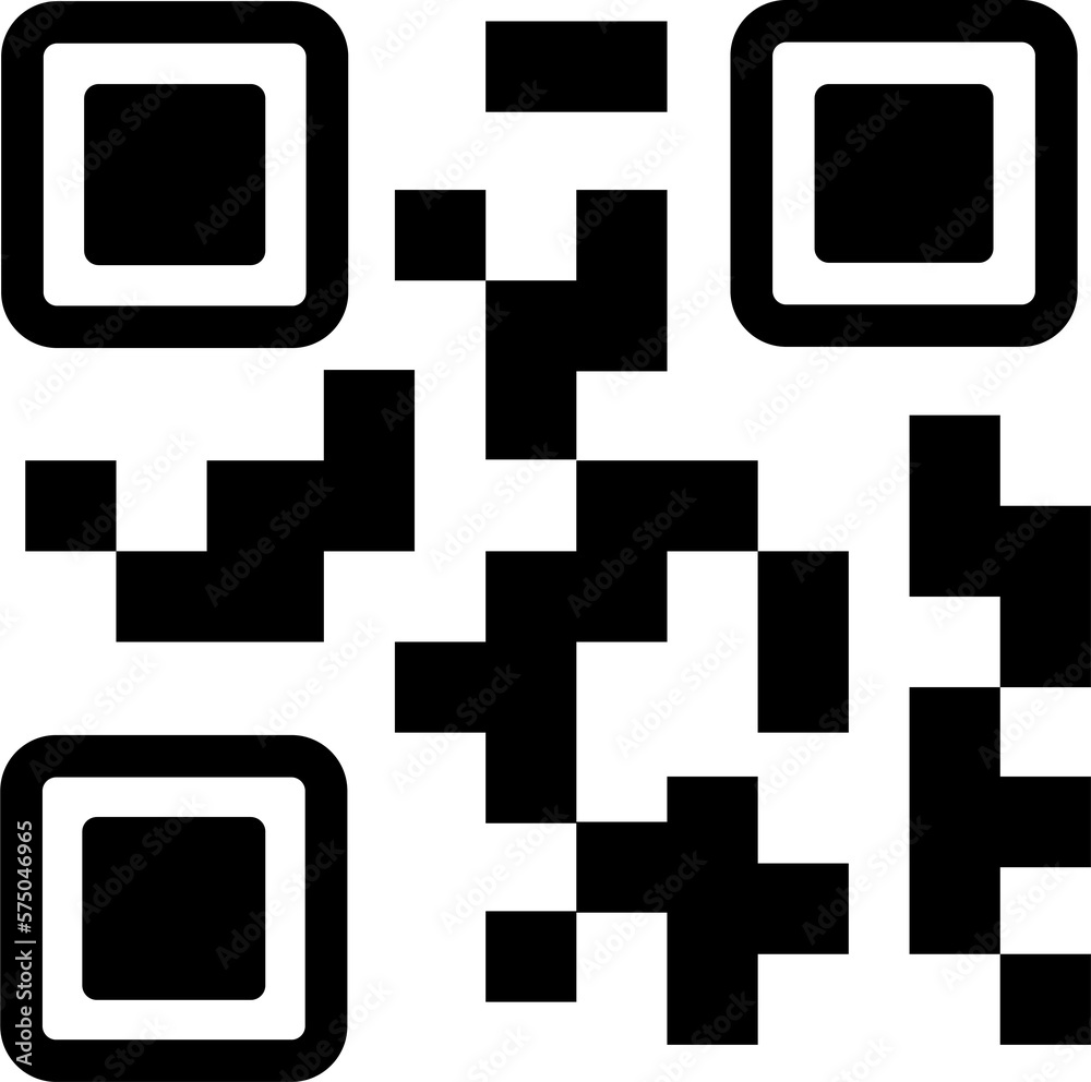 QR code icon in png. QR scanner. QR code symbol in square. Barcode ...