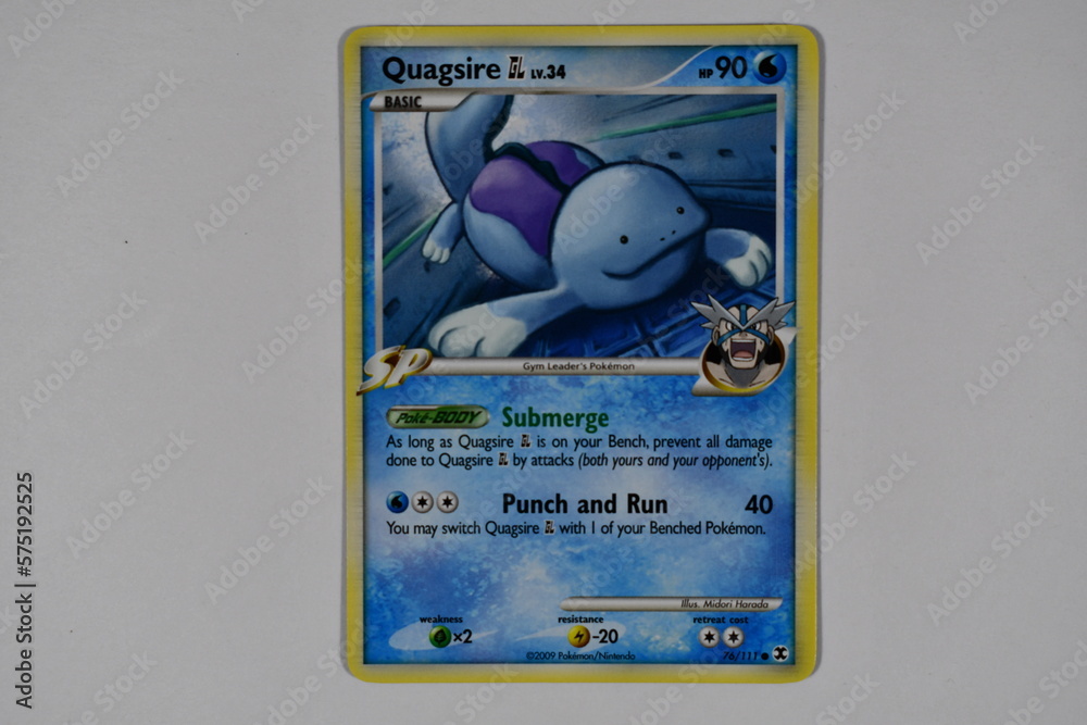 Pokemon trading card, Quagsire. Stock Photo | Adobe Stock