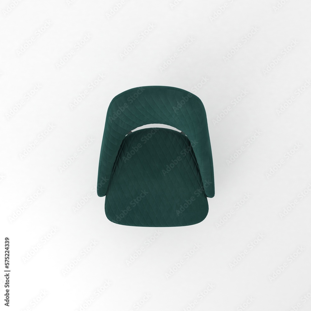 Armchair top view, modern designer furniture, Chair isolated on white ...