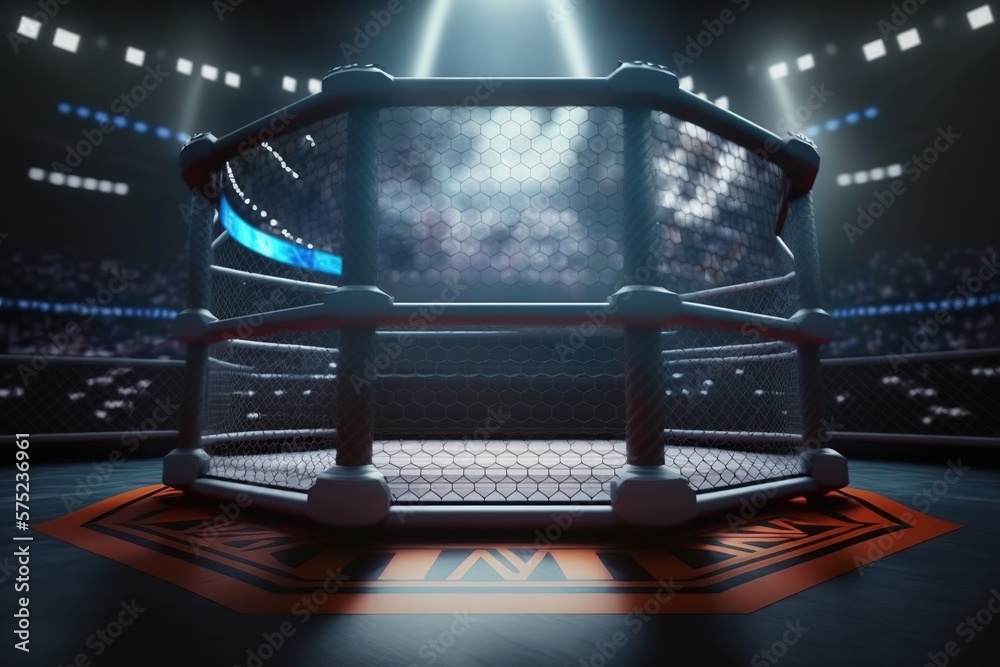 Ring arena for boxing fight and MMA championship competitions. Ai ...