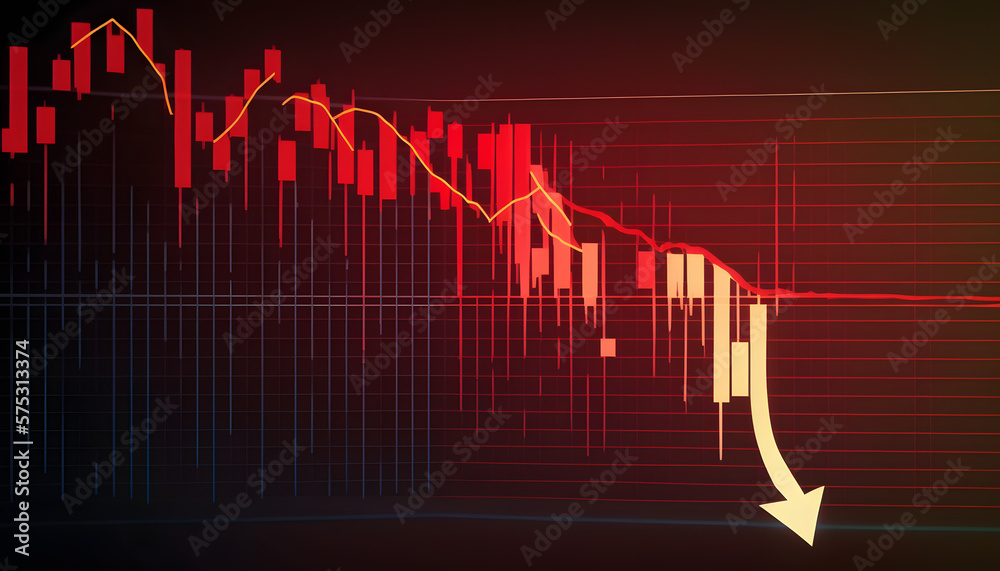 Stock-Illustration „Red Abstract Stock Market Crash Background with ...