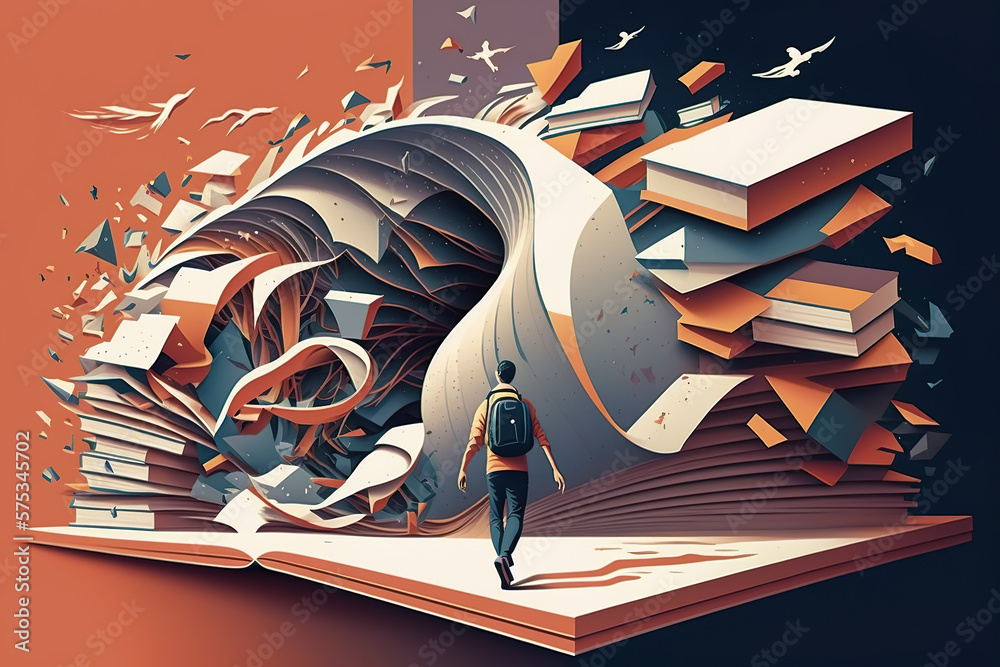 Stock-Illustration „Concept depicting the path to knowledge. Acquiring ...