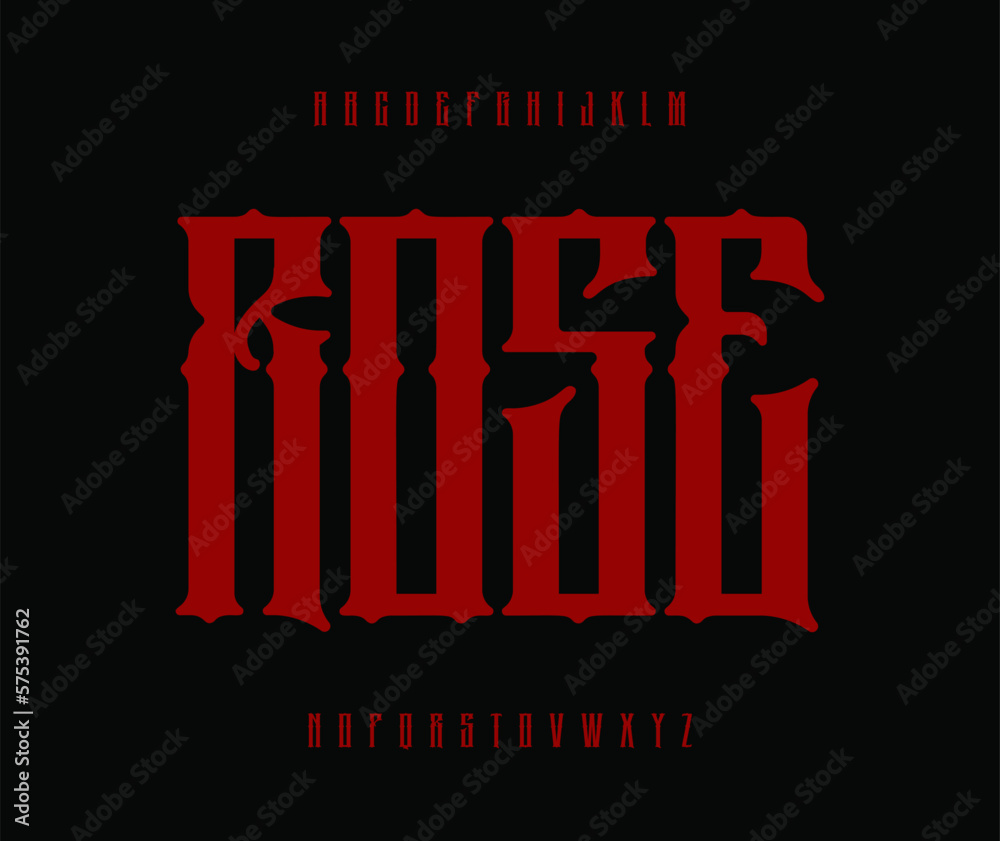 Blackletter alphabet, fraktur goth letters, gothic font for tattoo ...