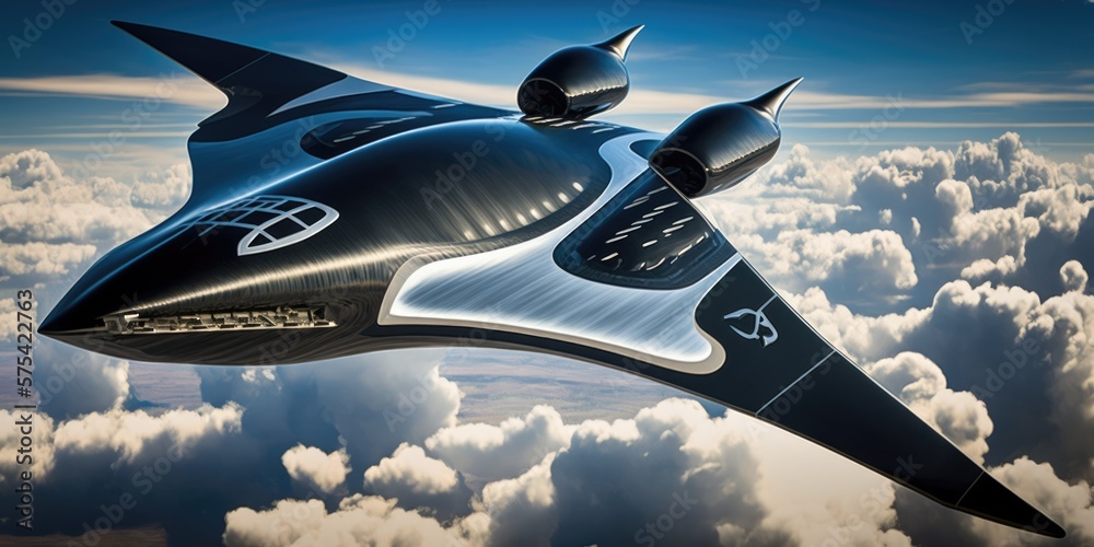 Futuristic passenger jet with blended wing body, BWB, Monowing in ...