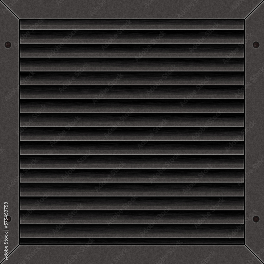 Metallic detail louvers trapdoor. Iron ventilation hatch background ...