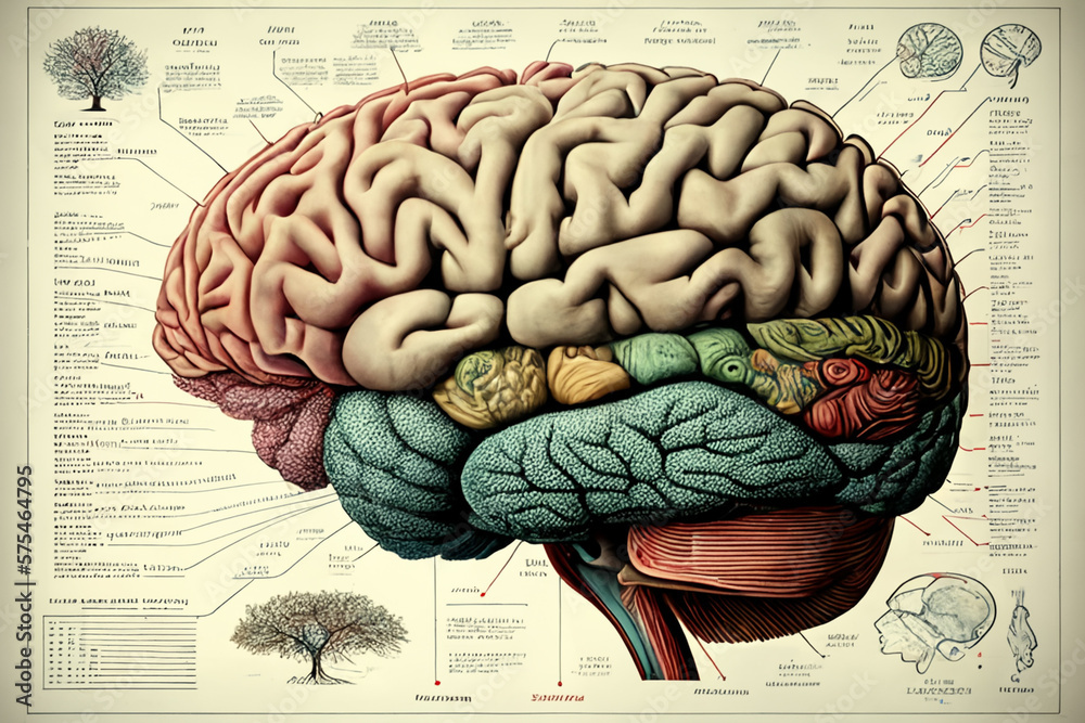 Human brain structure and zones and anatomy . Stock Illustration ...