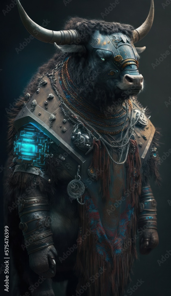 Stylish Futuristic Animal Yak Combat Armor: A Cute and Cool Designer ...