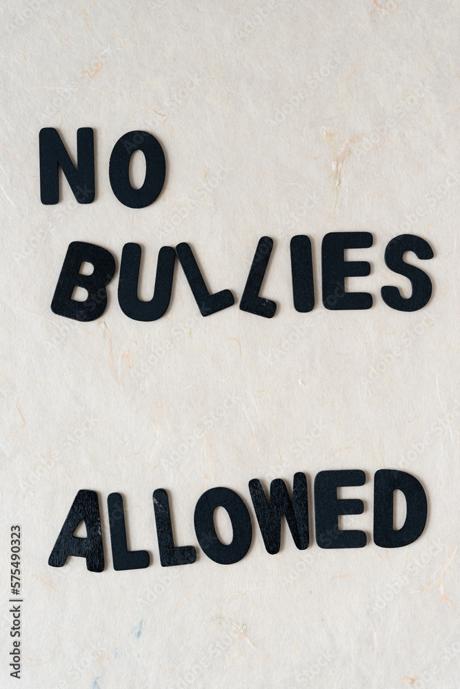 no bullies allowed sign Stock Photo | Adobe Stock
