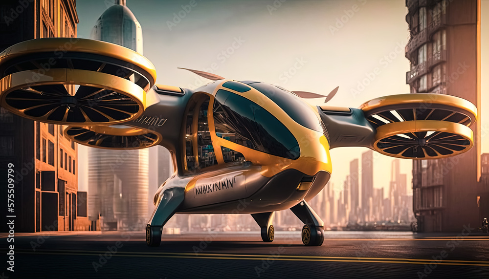 Ilustração Generative AI illustration of a Creative Air Mobility The ...