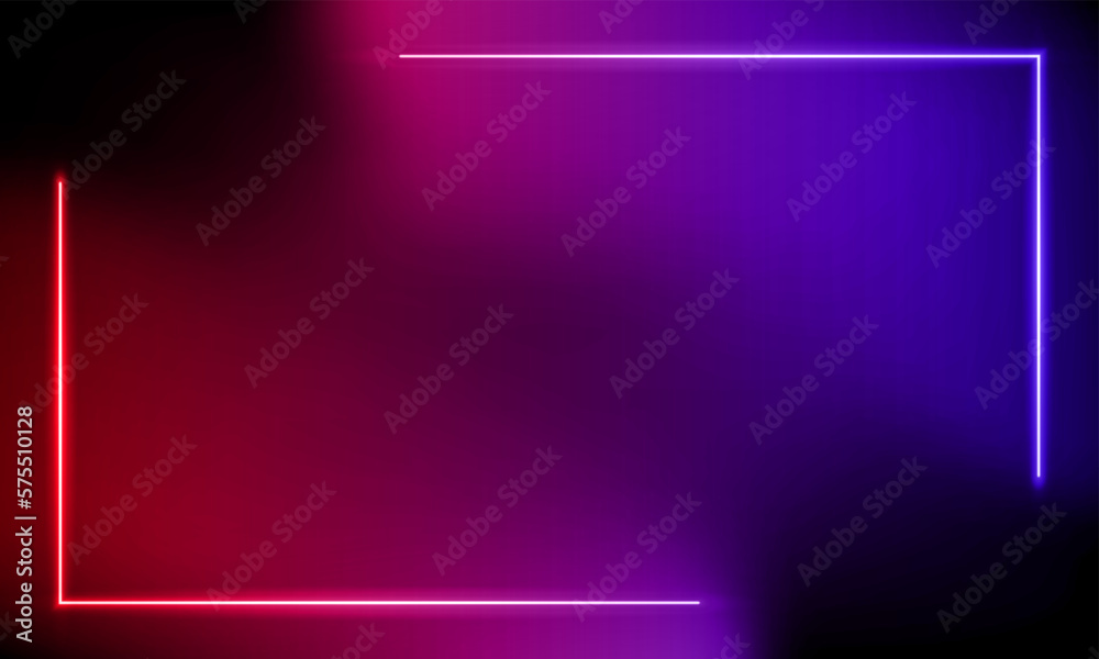 Abstract colorful neon background with red purple gradient. 3d render ...