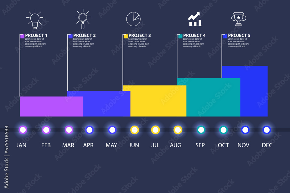 Infographic template for business. Modern Timeline diagram calendar ...