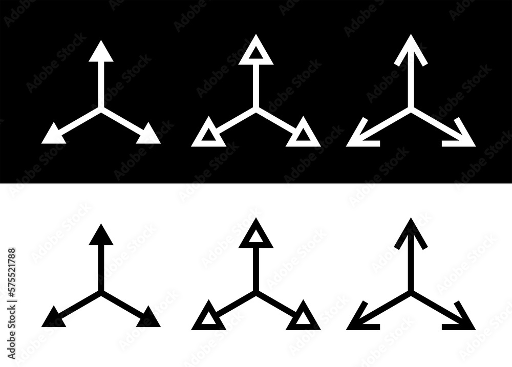 Graph icon. XYZ coordinate system with direction arrows. Symbol of mathematics, geometry ...