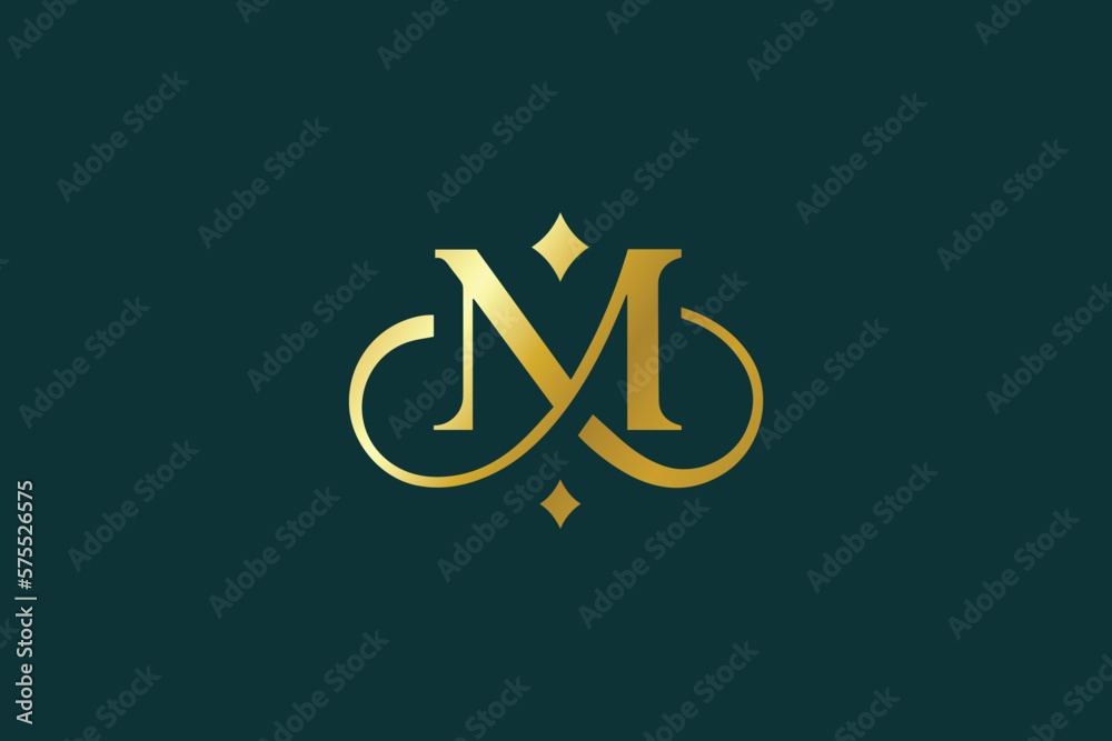 Unique M letter golden typography brand logo design, m golden logo, m ...