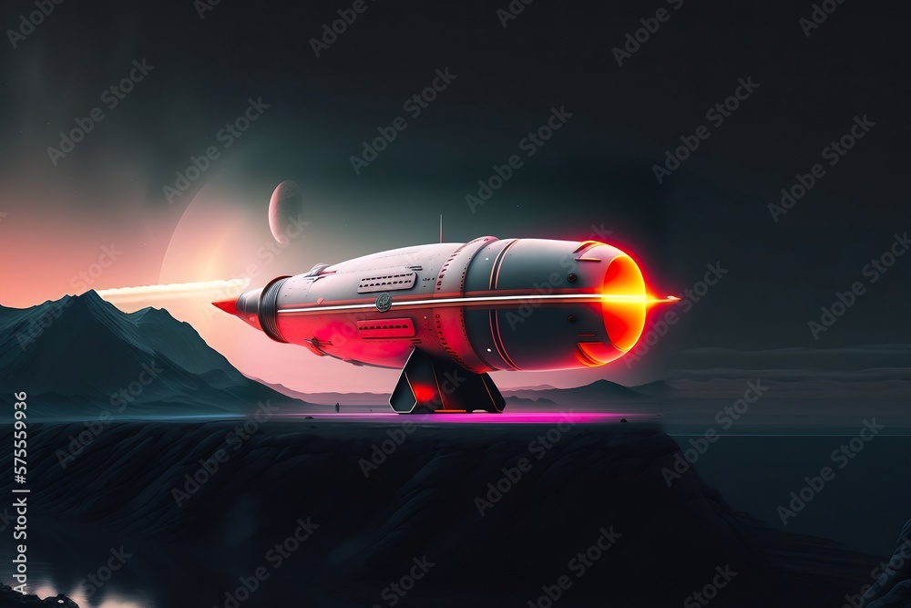 Futuristic Rocket Ships. Created with Generative AI, Artificial ...